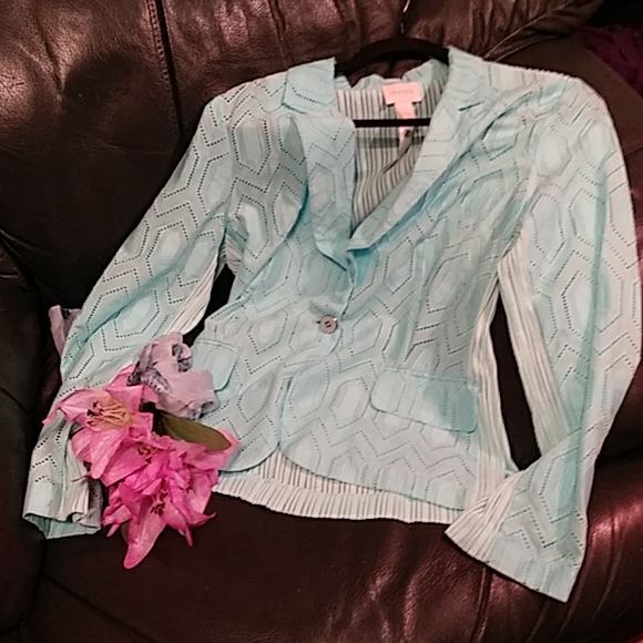 Chico's | Jackets & Coats | Chicos Multimedia Mint Julip Jacket | Poshmark
